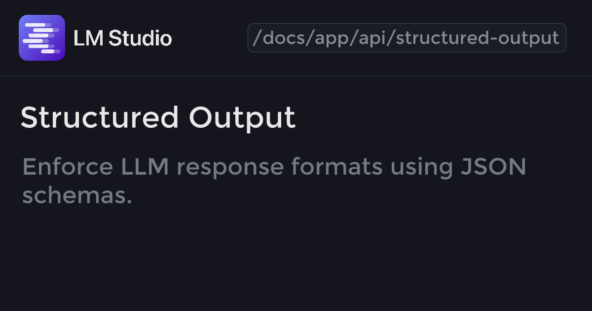 Structured Output | LM Studio Docs Structured Output | LM Studio Docs
